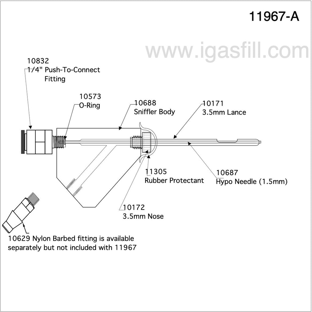11967 3.5mm one-hole filling lance/sniffler – FDR Design